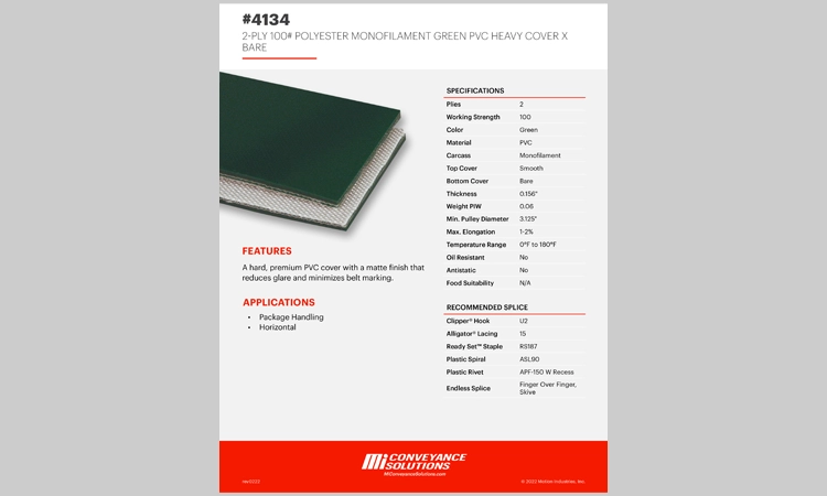 Motion Conveyance Solutions | #4134 2-Ply 100# Polyester Monofilament ... Motion Conveyance Solutions | #4134 2-Ply 100# Polyester Monofilament ...