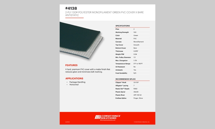 Motion Conveyance Solutions | #4138 2-Ply 100# Polyester Monofilament ... Motion Conveyance Solutions | #4138 2-Ply 100# Polyester Monofilament ...
