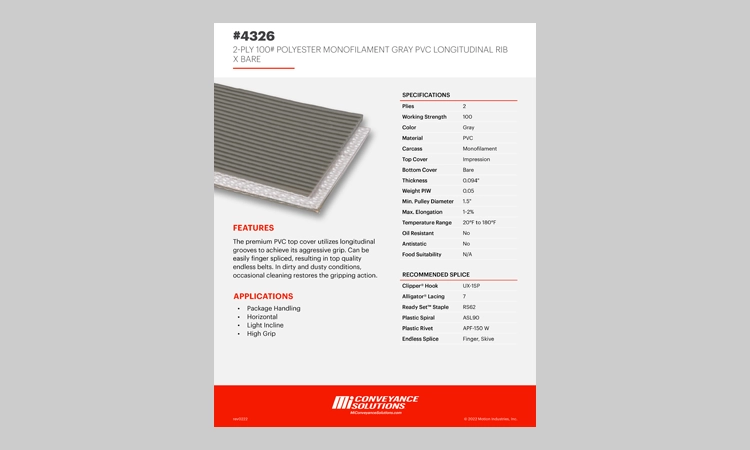 Motion Conveyance Solutions | #4326 2-Ply 100# Polyester Monofilament ... Motion Conveyance Solutions | #4326 2-Ply 100# Polyester Monofilament ...