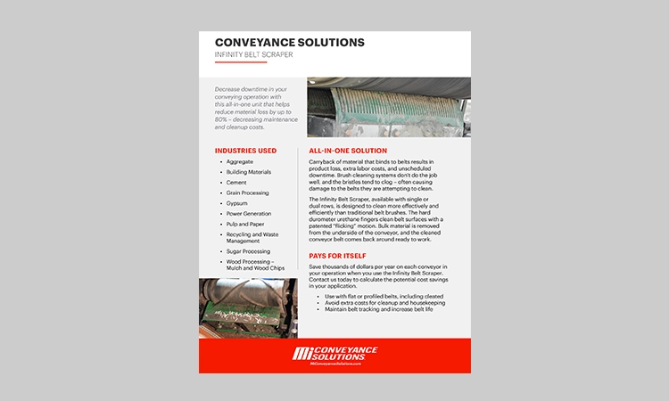 Motion Conveyance Solutions | Infinity Belt Scraper Flyer - Motion ...