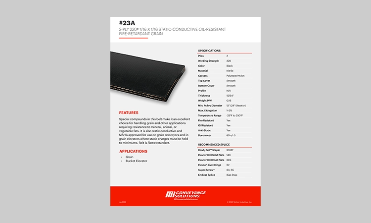 Motion Conveyance Solutions | #23A 2-Ply 220# 1/16 x 1/16 Static ...