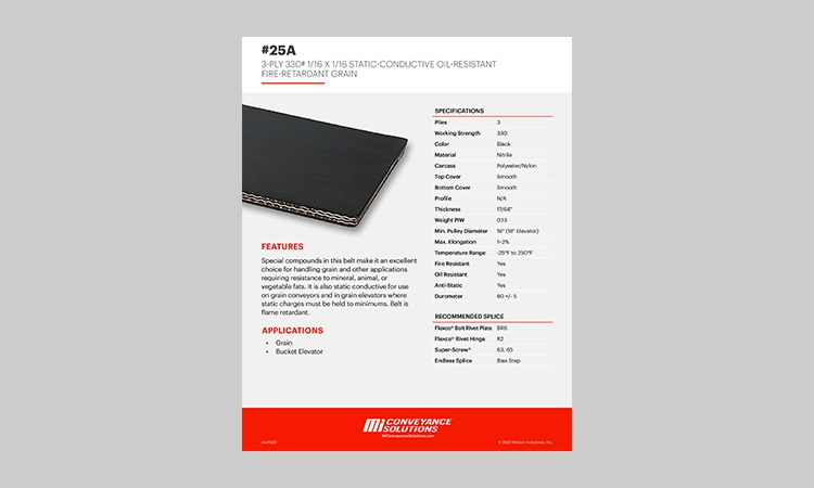 Motion Conveyance Solutions | #25A 3-Ply 330# 1/16 x 1/16 Static ...