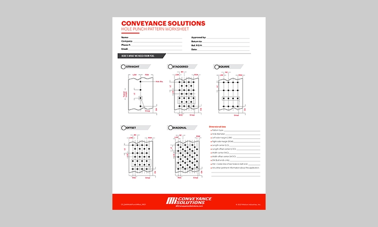 Motion Conveyance Solutions | Hole Punch Pattern Worksheet - Motion ...