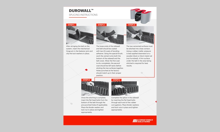 Motion Conveyance Solutions | Durowall Splicing Instructions Flyer ...
